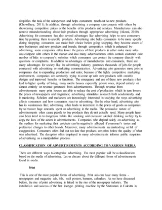 Unit 2 Role of advertising and types of advertising | DOCX