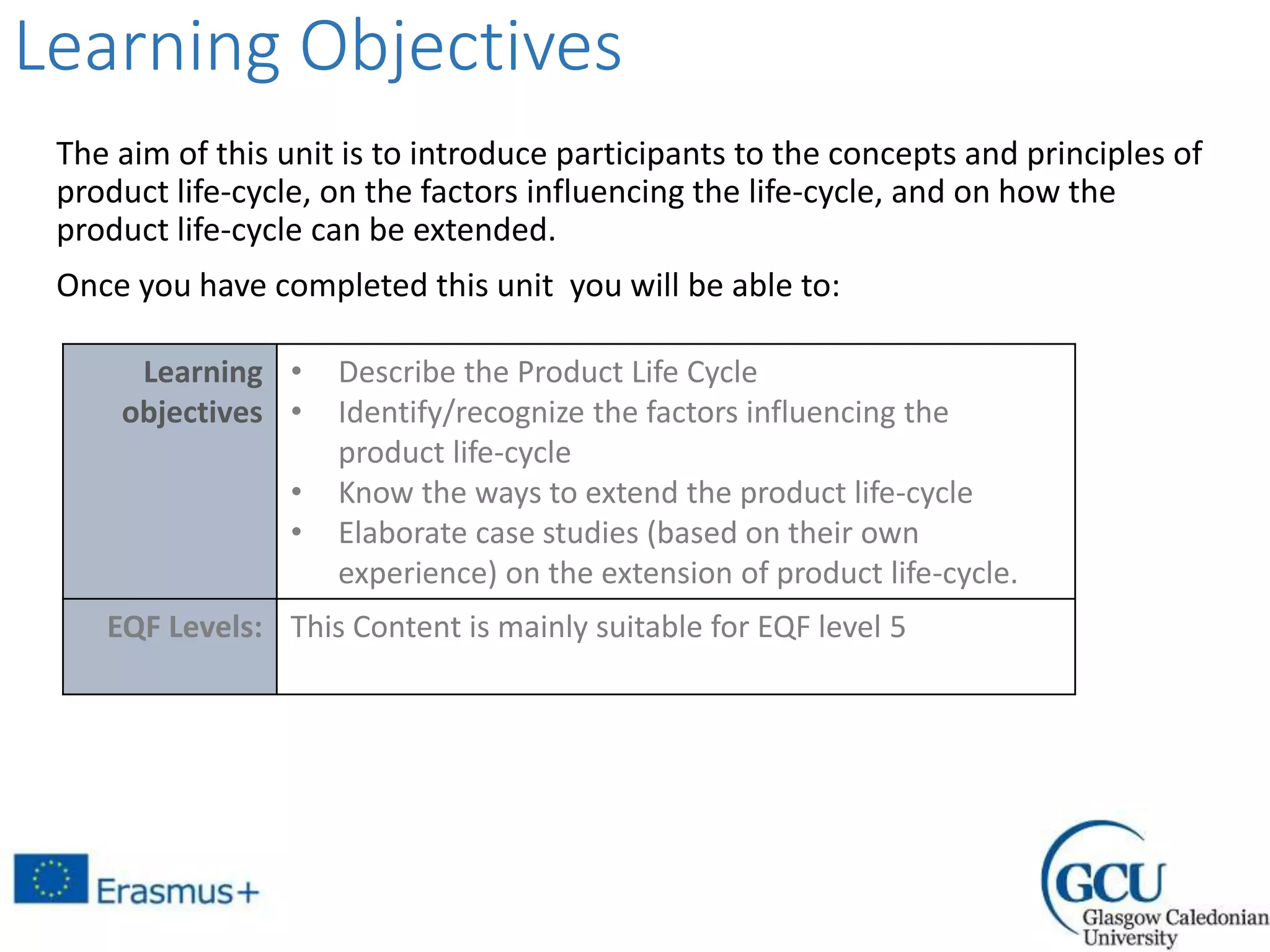 Unit 2.4 - Extended Product Life Cycle | PPTX