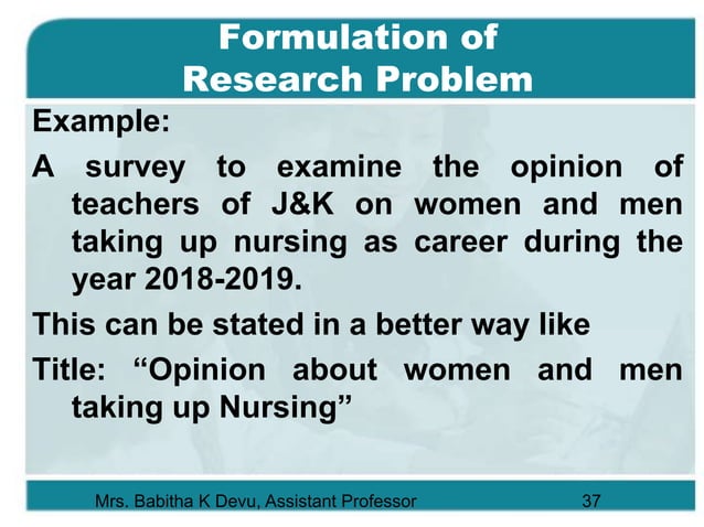 Babitha's Note on Research Problem & Objectives | PPT