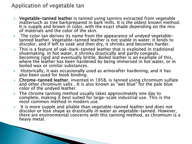 Unit 2-Materials and methods of Tanning | PPTX