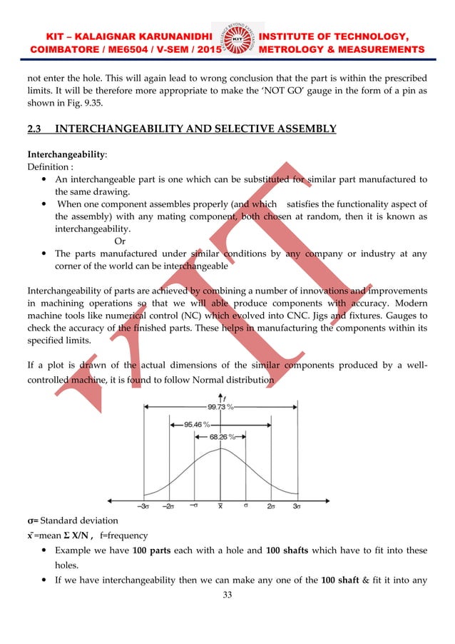 UNIT II LINEAR AND ANGULAR MEASUREMENT 9 | PDF