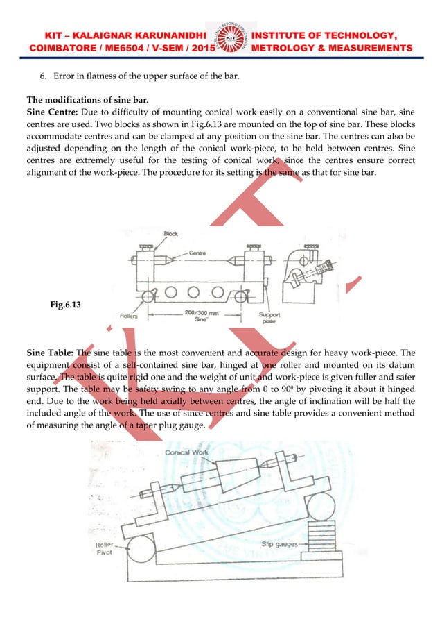 UNIT II LINEAR AND ANGULAR MEASUREMENT 9 | PDF