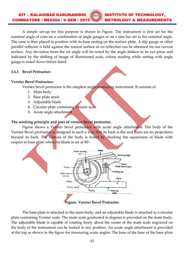 UNIT II LINEAR AND ANGULAR MEASUREMENT 9 | PDF