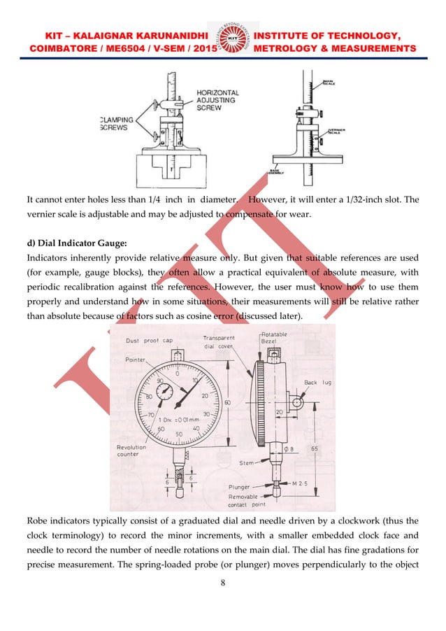 UNIT II LINEAR AND ANGULAR MEASUREMENT 9 | PDF