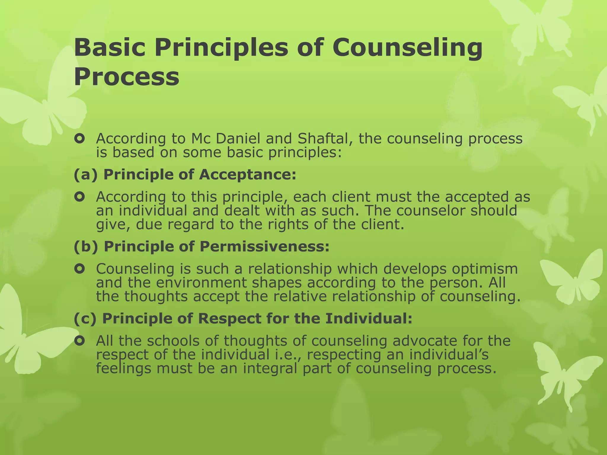 PRINCIPLES OF COUNSELLING | PPTX