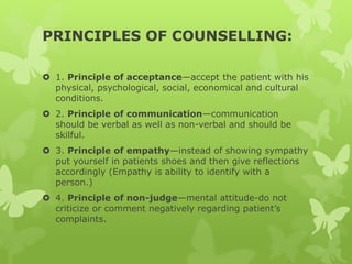 PRINCIPLES OF COUNSELLING | PPTX