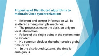 Advanced Operating Systems- Clock synchronization and mutual exclusive | PPT
