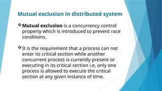 Advanced Operating Systems- Clock synchronization and mutual exclusive ...