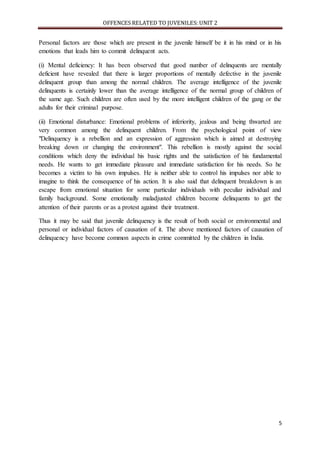 Meaning and causes of juvenile delinquency | DOCX
