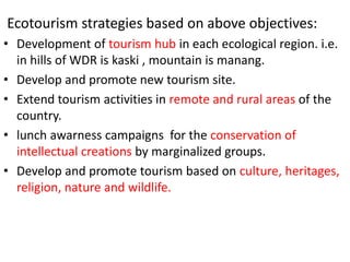 ECOTOURISM POLICY, ORGANISATIONS AND THE ECOTOURIST | PPTX