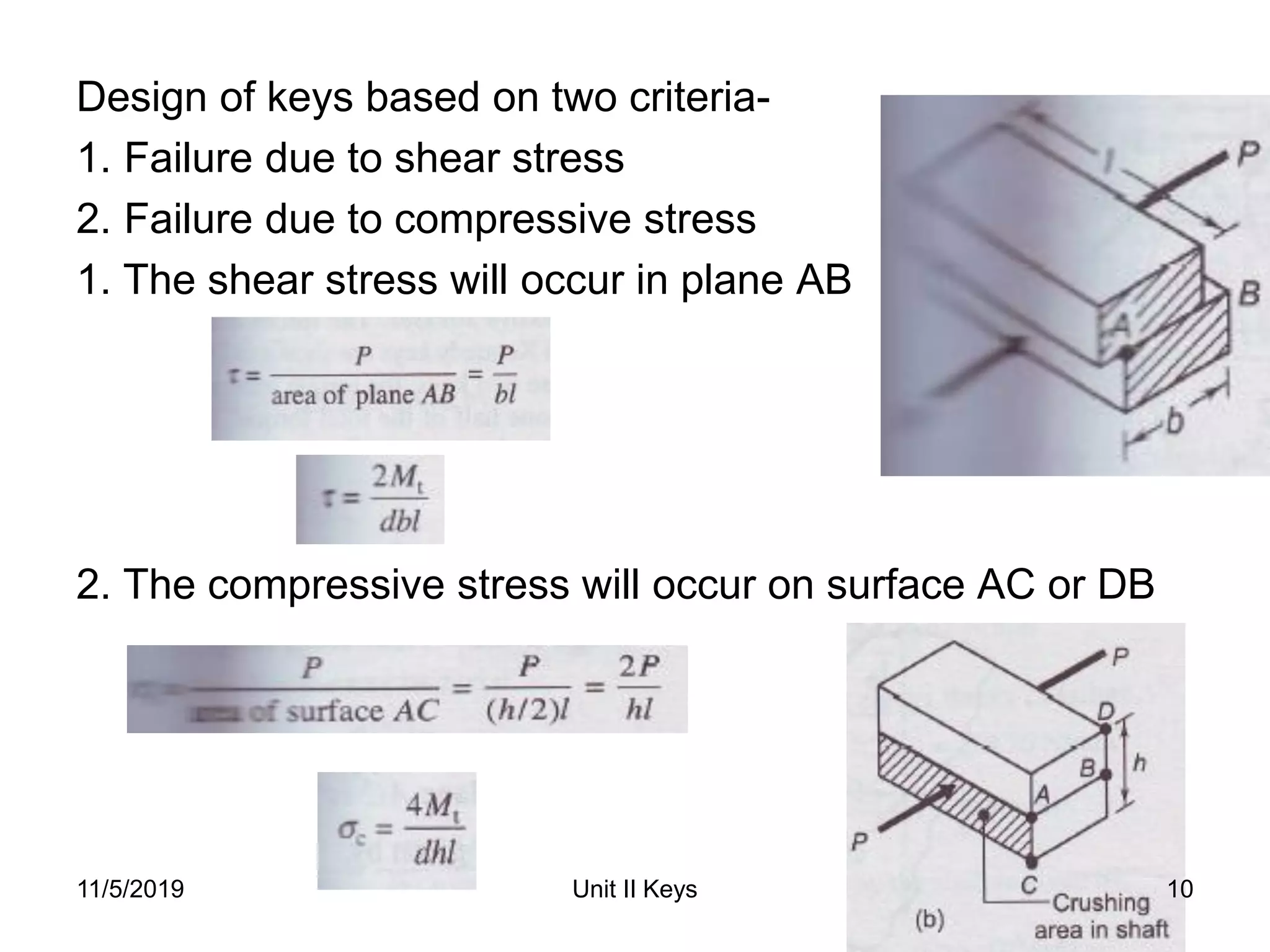 Unit 2.2 Design of keys | PDF