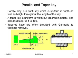 Unit 2.2 Design of keys | PDF