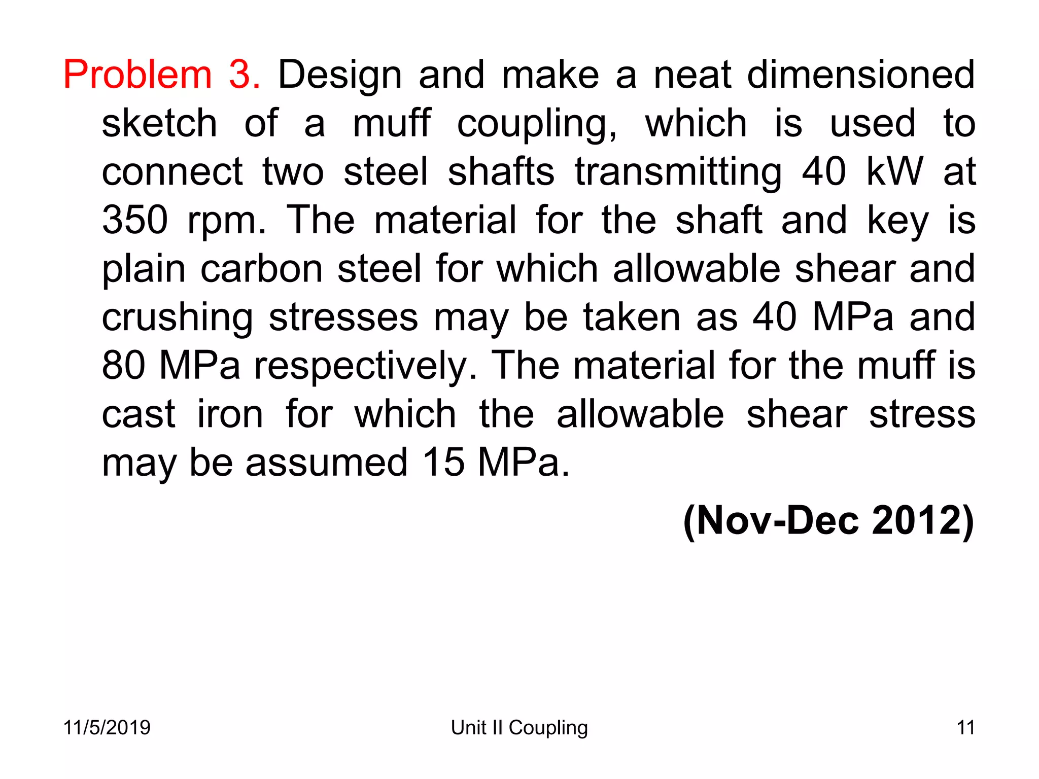Unit 2.3 Design of Coupling | PDF