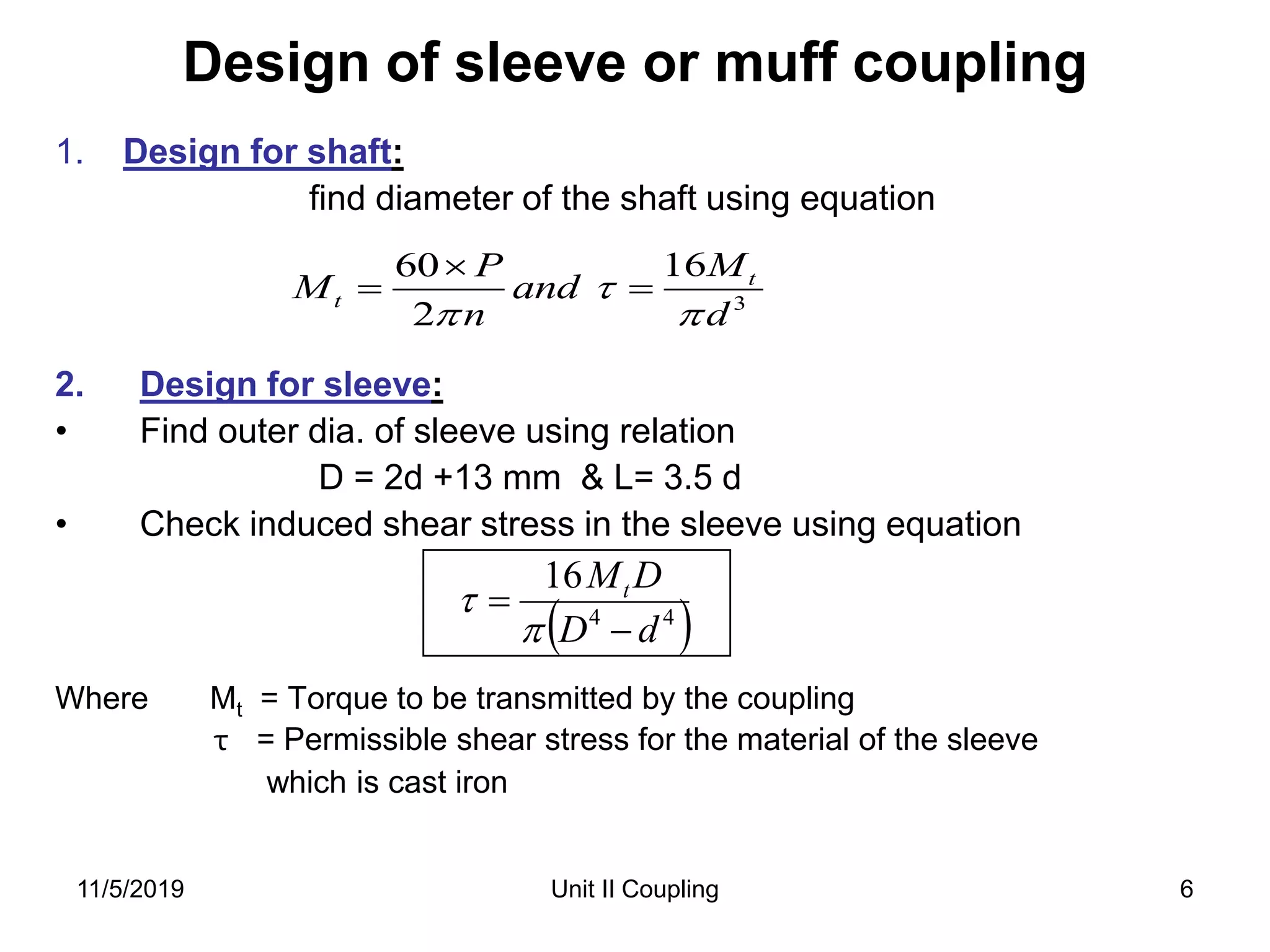 Unit 2.3 Design of Coupling | PDF