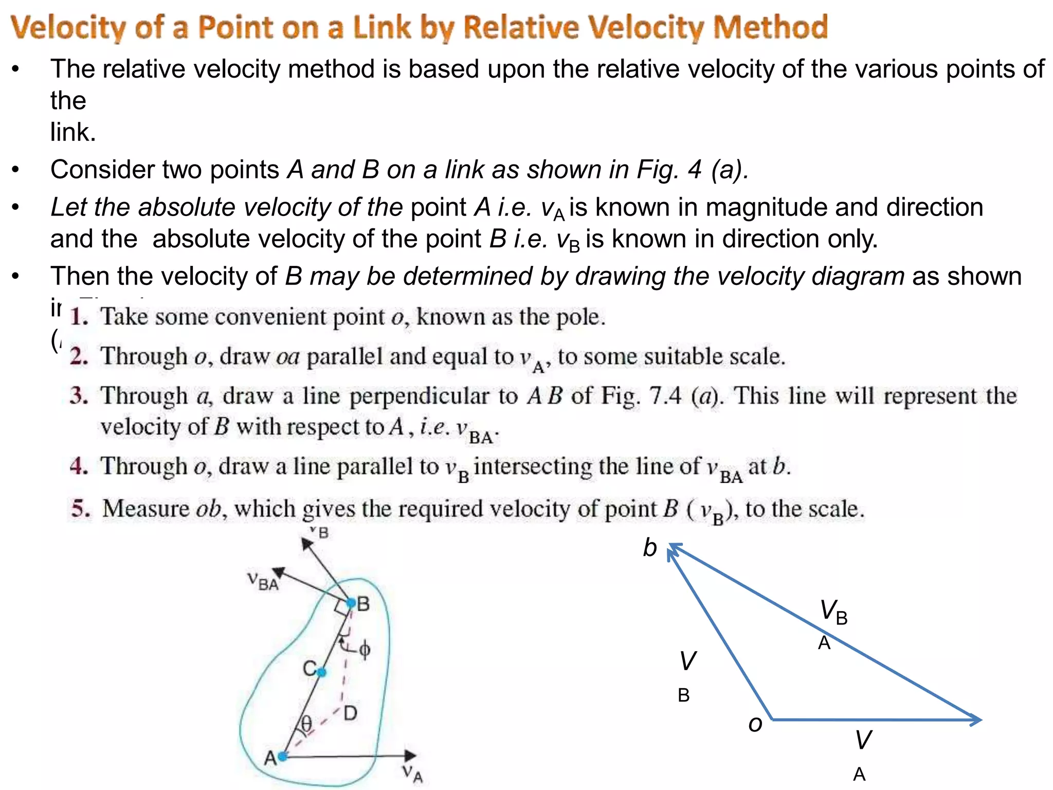 Velocity and Acceleration analysis in kinematics of mechanism | PPTX