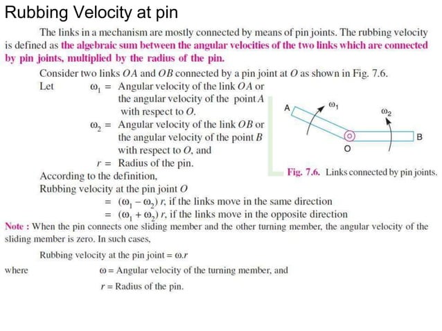 Velocity and Acceleration analysis in kinematics of mechanism | PPTX