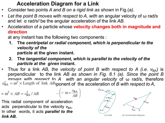 relative acceleration diagram for a link | PPT
