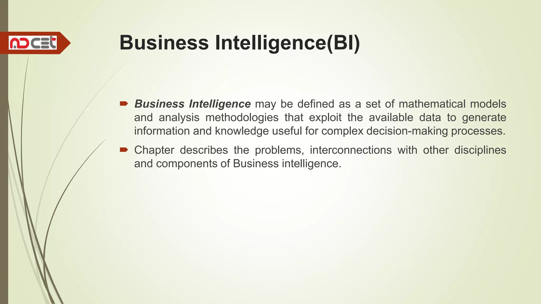 Business Intelligence and decision support system | PPTX