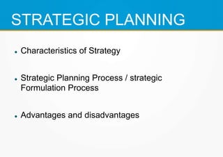 STRATEGIC PLANNING | PPT