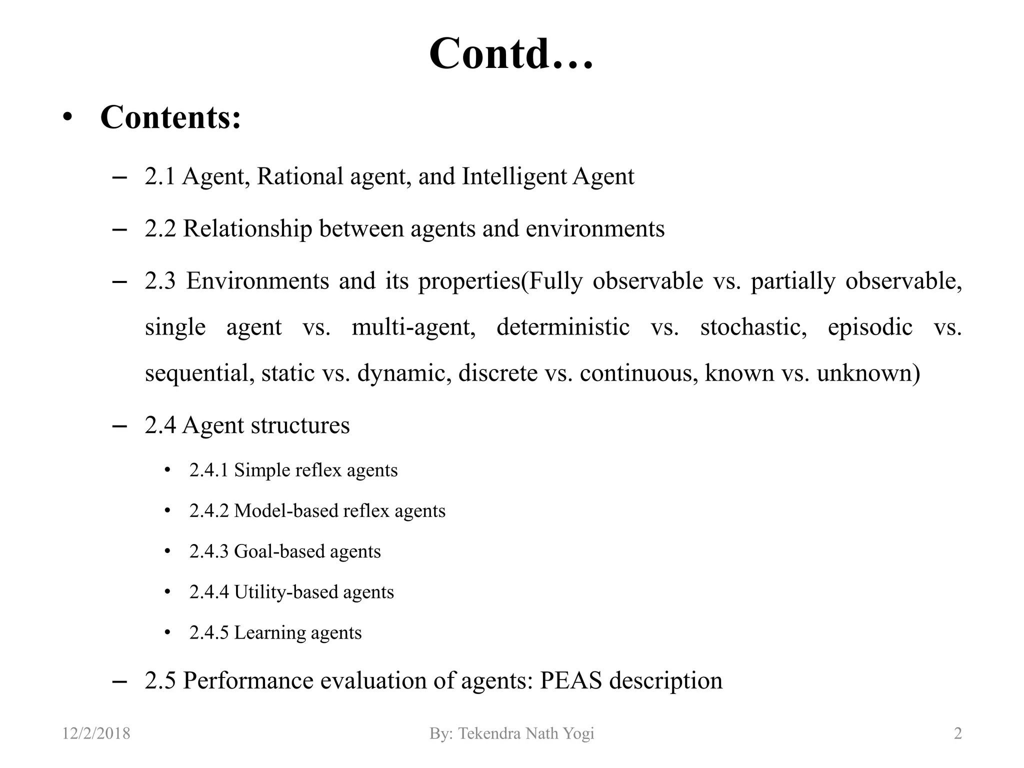 Unit2: Agents and Environment | PDF