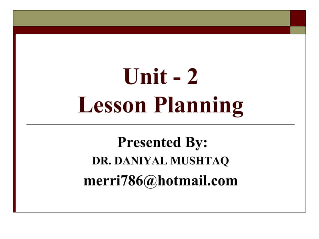 Lesson Planning | PPT | Educational Assessment | Education