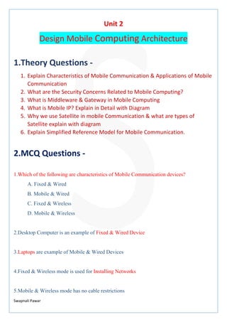 Unit 2.design mobile computing architecture | PDF