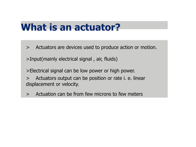 Introduction to Actuators | PDF | Robotics | Technology & Computing
