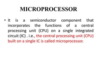UNIT II MICROPROCESSOR AND MICROCONTROLLER | PPT