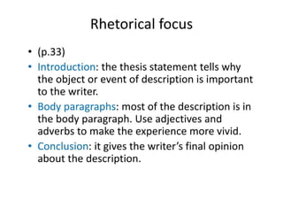 Unit 2. Descriptive Essays | PPT