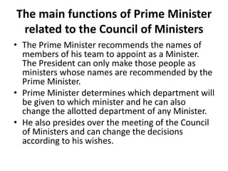 Unit II Government of the Union | PPTX