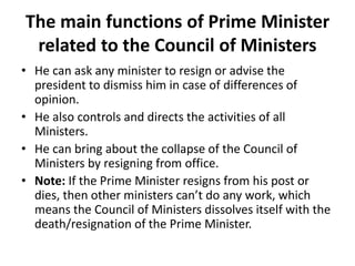 Unit II Government of the Union | PPTX