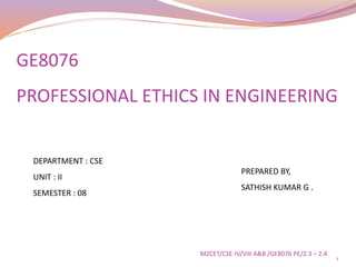 UNIT 2.pptx professional ethics engineering | PPTX