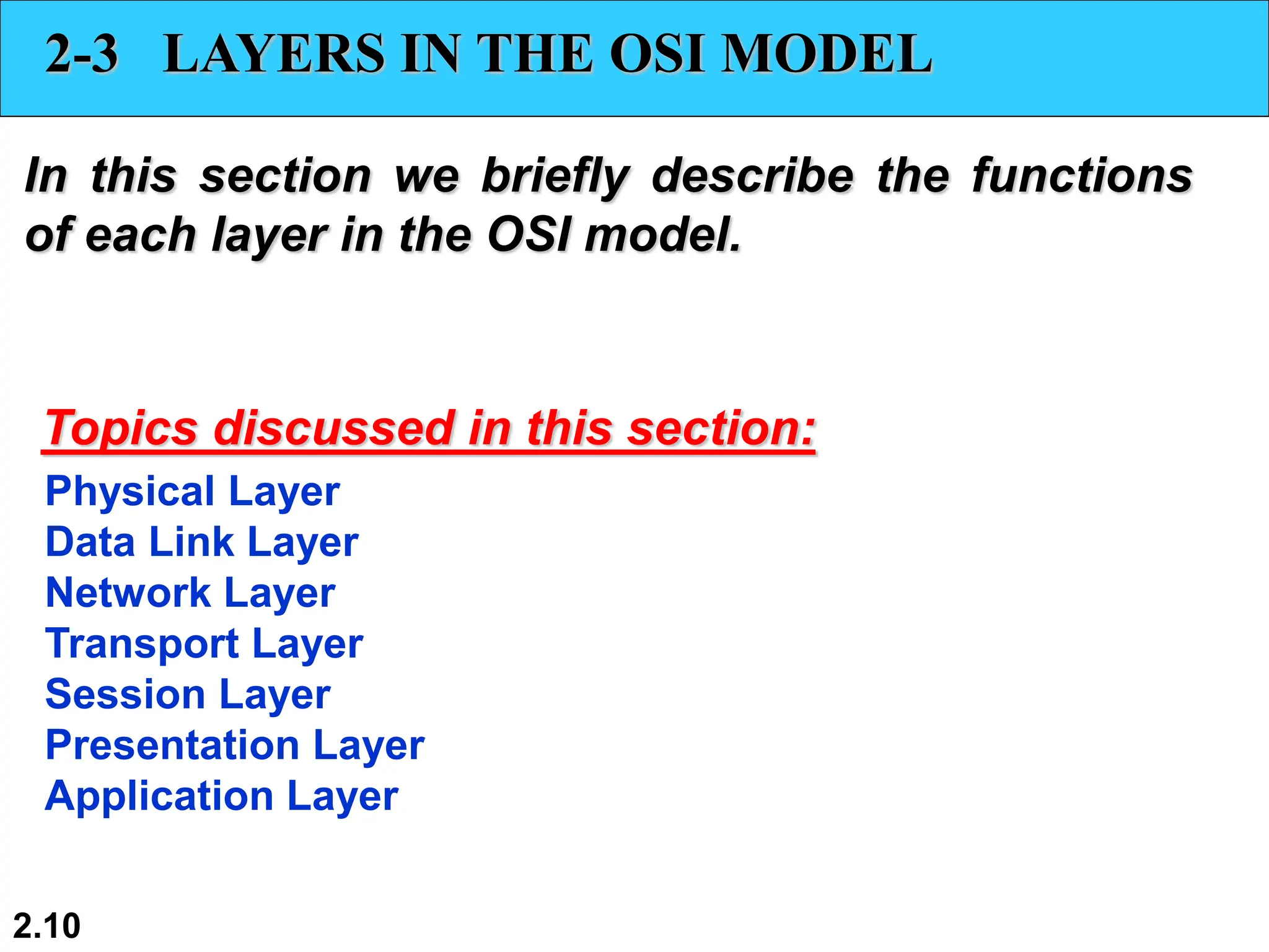 Unit 2.1 - OSI Model.ppt Physical Layer | PPT | Computer Networking | Computing