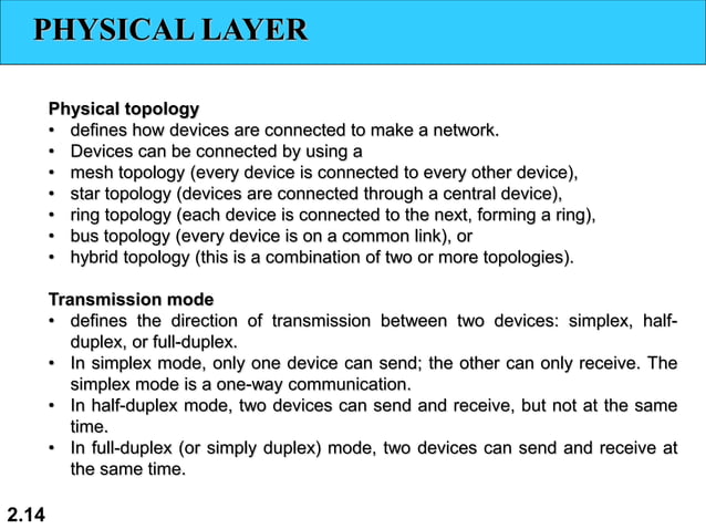 Unit 2.1 - OSI Model.ppt Physical Layer | PPT | Computer Networking | Computing
