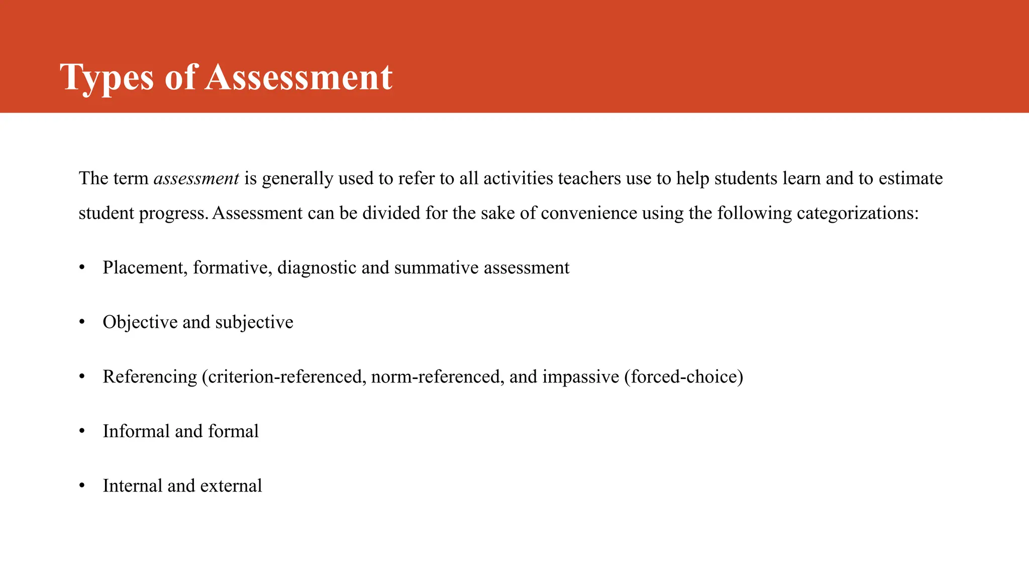Unit 2. classification of Assessment.pptx