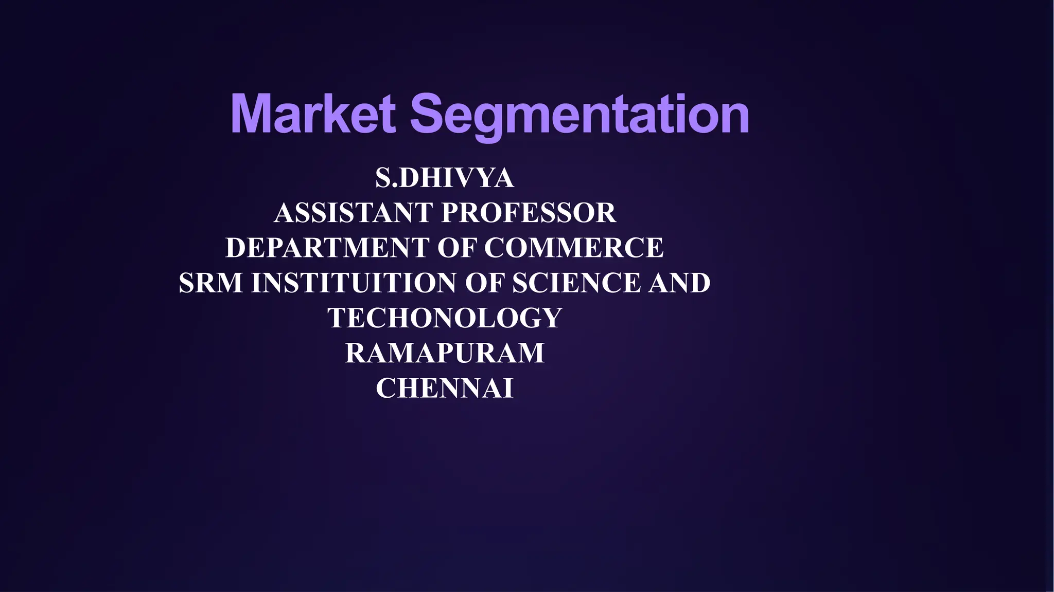 Introduction to market segmentation on management | PPT
