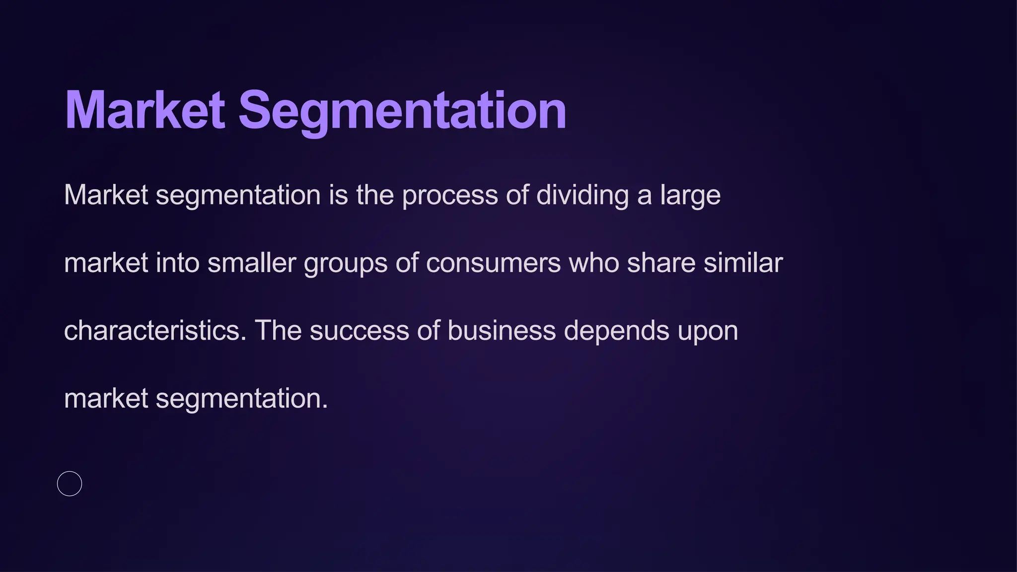 Introduction to market segmentation on management | PPT