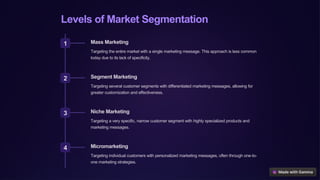 Introduction to market segmentation on management | PPT
