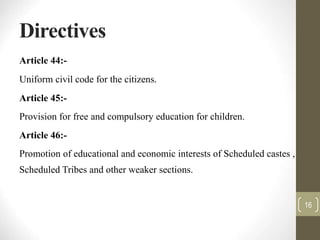Understand state directive principles and fundamental duties. | PPT
