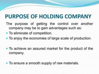 Unit 2.1- Holding Company, Subsidiary Company. | PPT