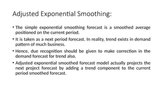 Demand Forecasting and its methods in Operations | PPT