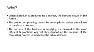 Demand Forecasting and its methods in Operations | PPTX