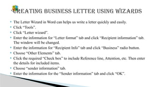 Computer Application in Business Word & Excel | PPTX