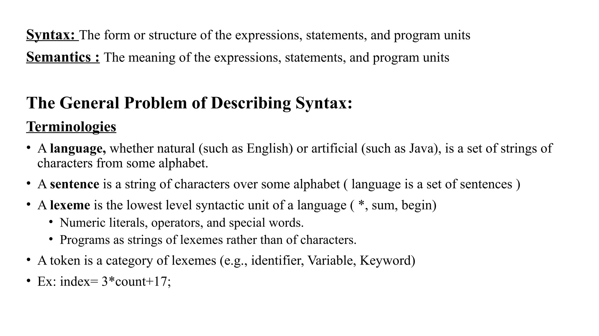 Describing Syntax and Semantics in ppl.pptx Describing Syntax and Semantics in ppl.pptx
