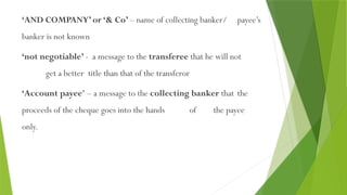 Crossing of Cheque, General Crossing and types | PPTX