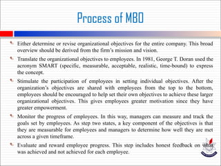 Planning and Concept objectives. Management by Objectives | PPTX