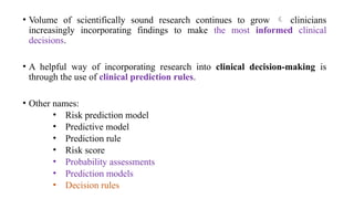 UNIT_2.1 Clinical prediction rules power point presentation document | PPT