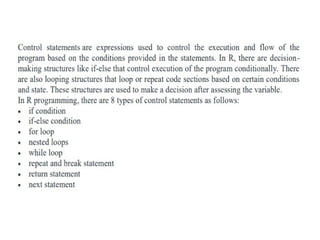 CONTROL STRUCTURES, DATA TYPES AND OBJECTS | PPT