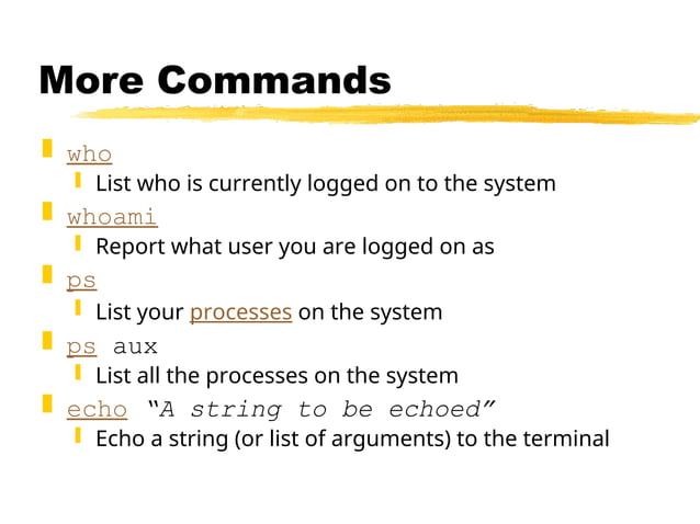 HISTORY, TYPES OF EMBEDDED LINUX, COMMANDS, | PPT