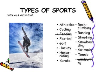 UNIT 2. LEISURE TIME (TYPES OF SPORTS).ppt